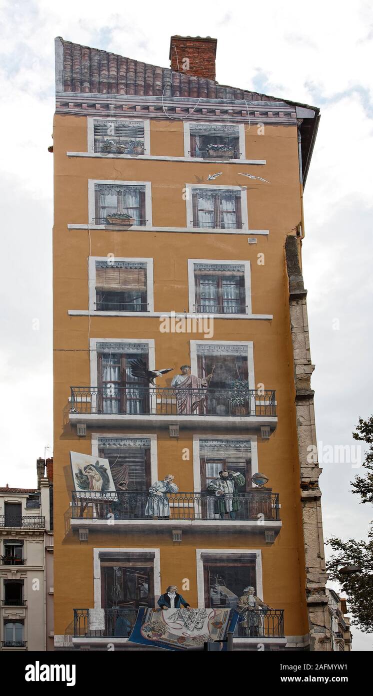 trump l'oeil paintings; building exterior, entire facade, art; 3 ...