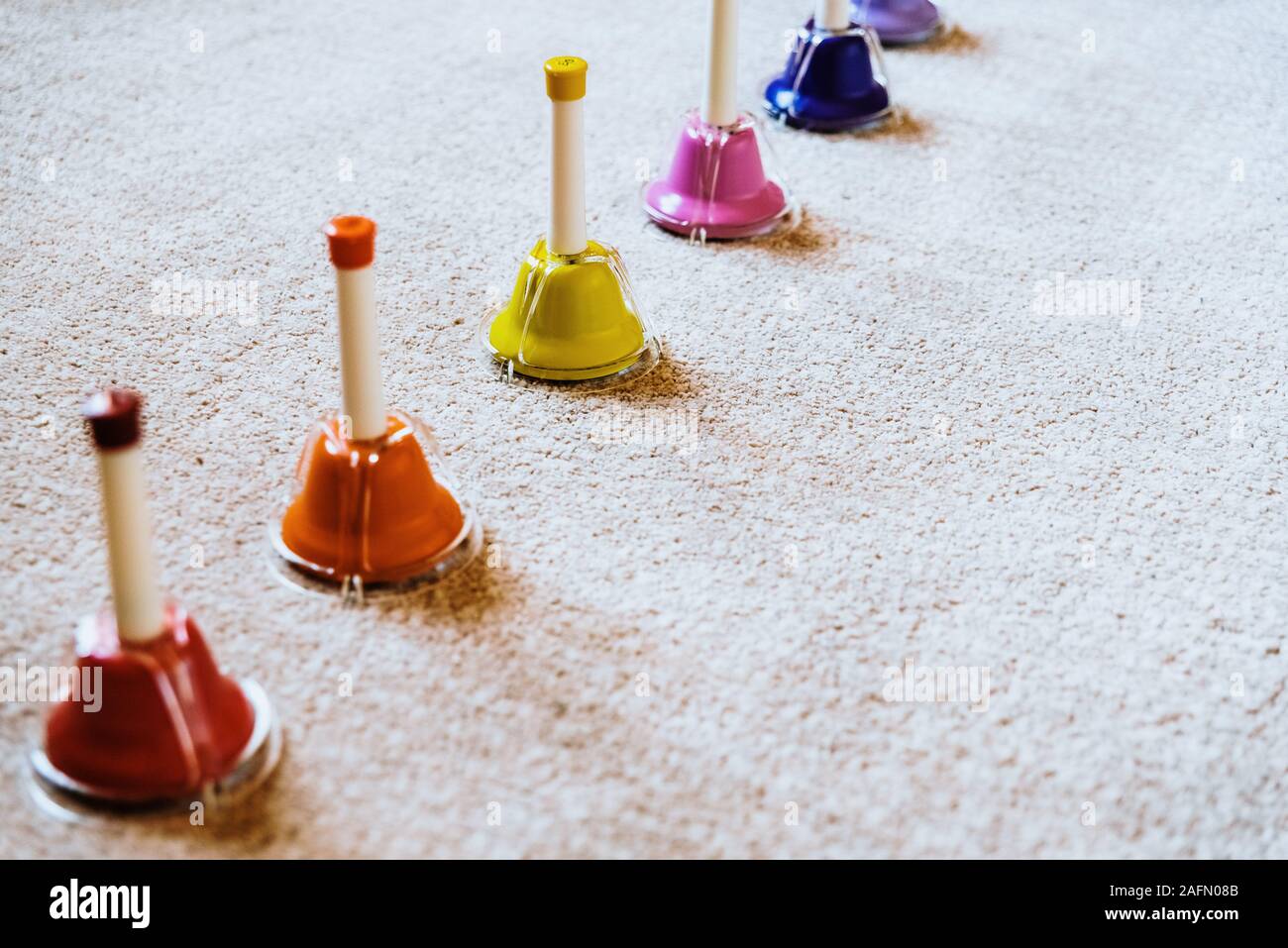 Bells of montessori musical colors to teach music to children Stock ...