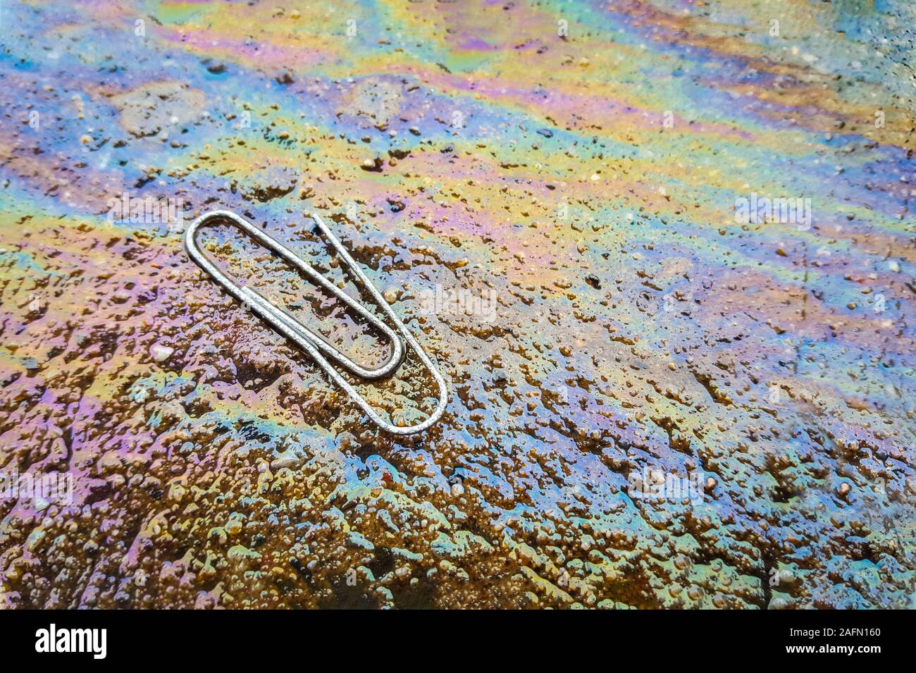 Oil slick puddle hi-res stock photography and images - Alamy