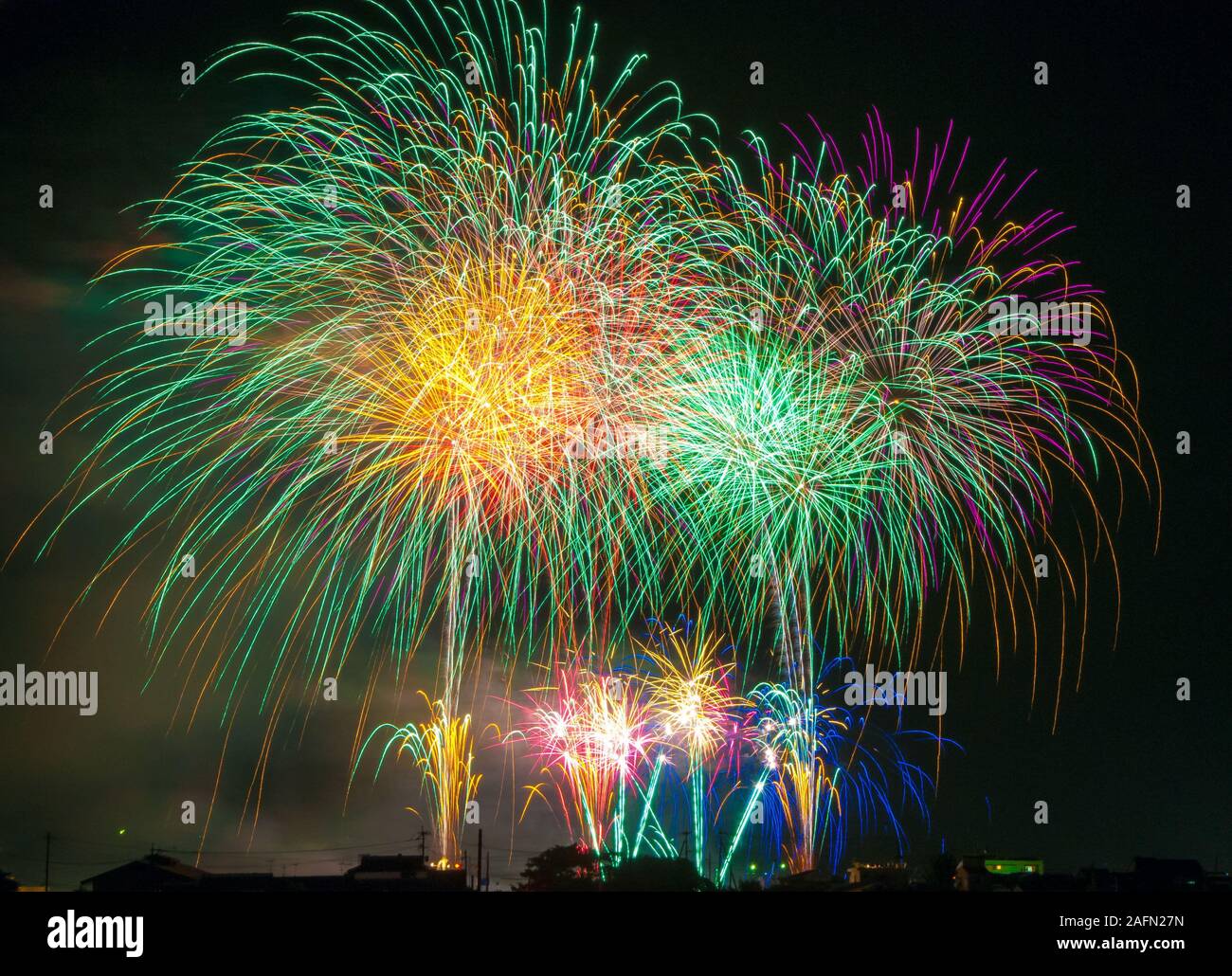 Colorful fireworks. Fireworks are a class of explosive pyrotechnic ...