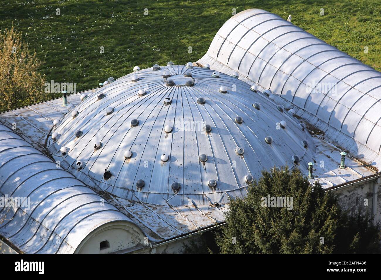 Metal Dome With Small Windows at Turkish Bath Building Stock Photo - Alamy