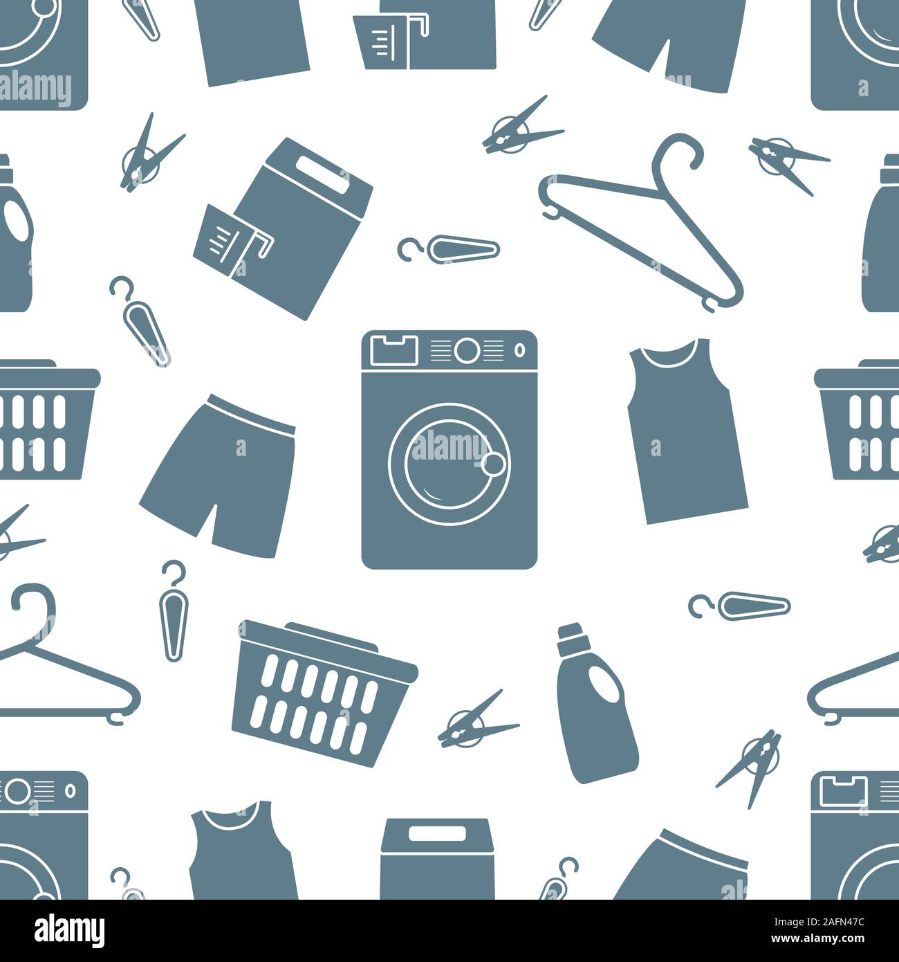 Vector seamless pattern Washing machine, laundry basket, laundry ...