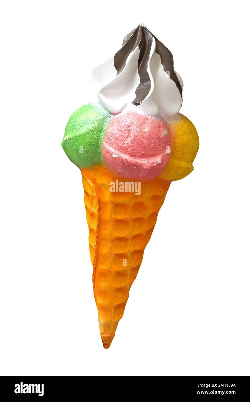 Ice Cream Cone Model Isolated Included Clipping Path Stock Photo - Alamy