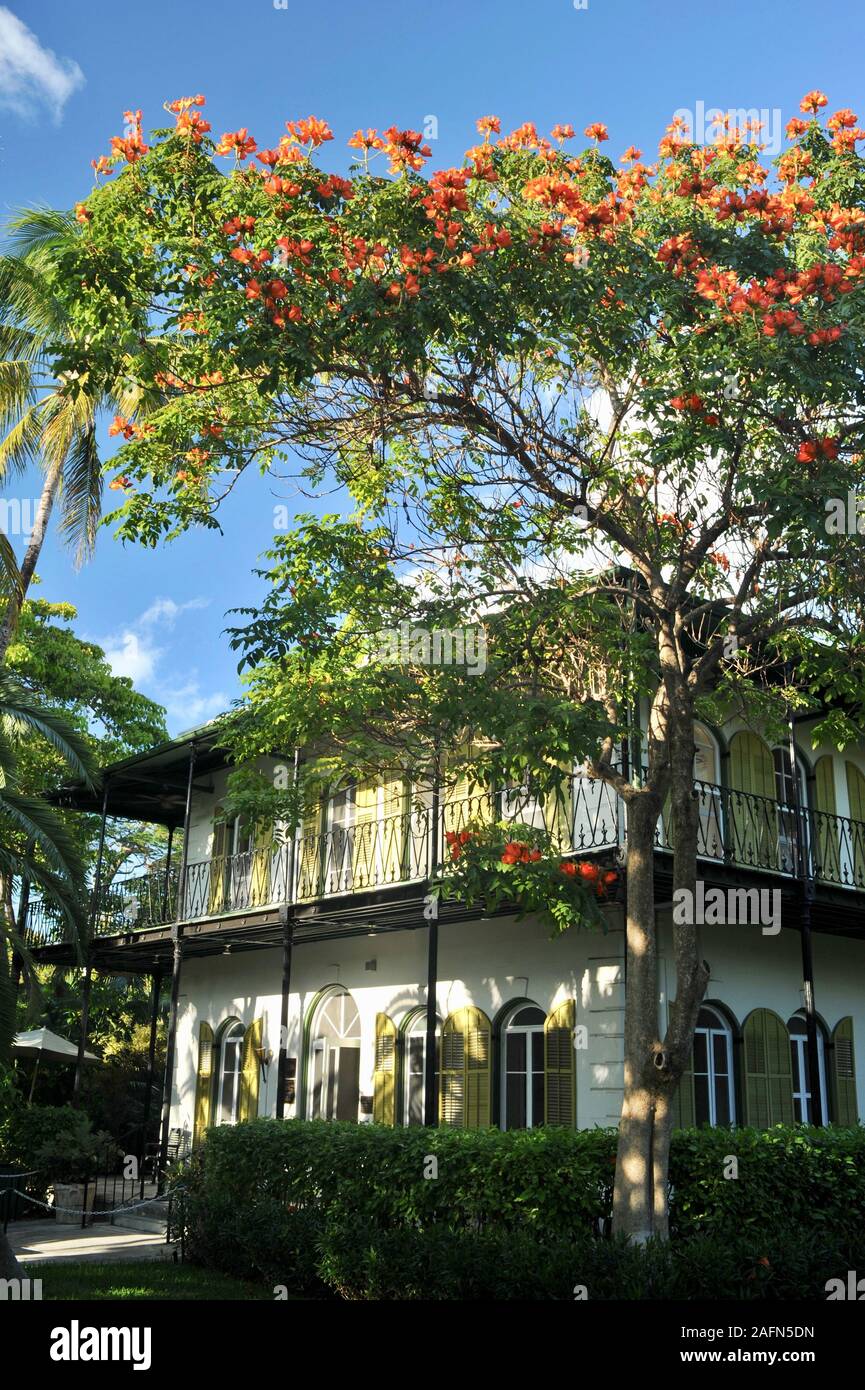 Ernest Hemingway house, a famous travel destination on tropical Key ...