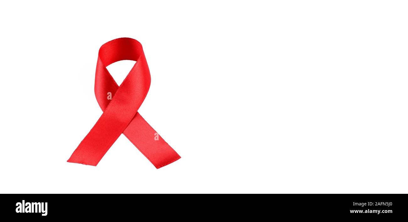 Aids Awareness Red Ribbon on white background Stock Photo - Alamy