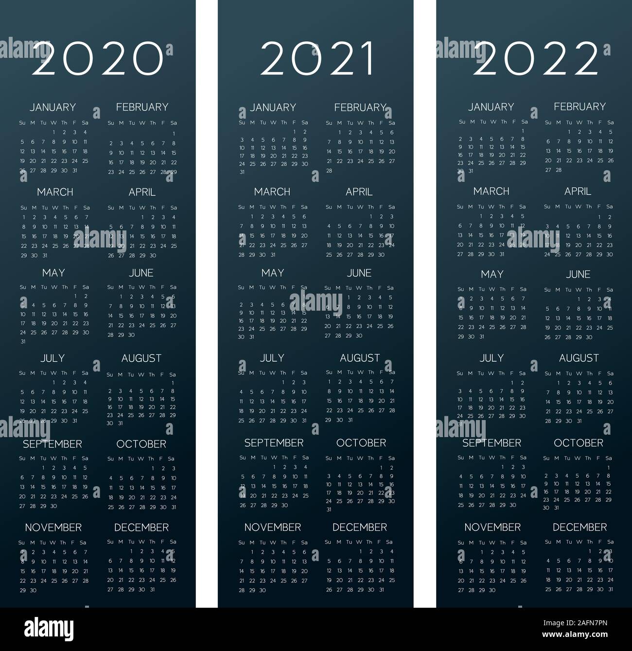 2021 2022 yearly calendar hi-res stock photography and images - Alamy