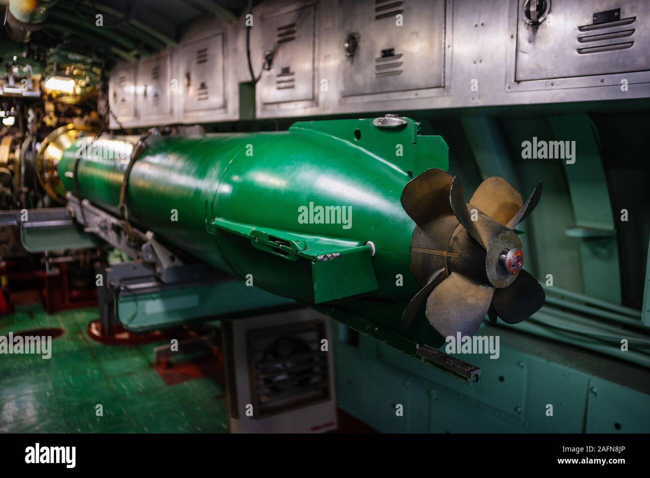 Submarine torpedo room Stock Photo - Alamy