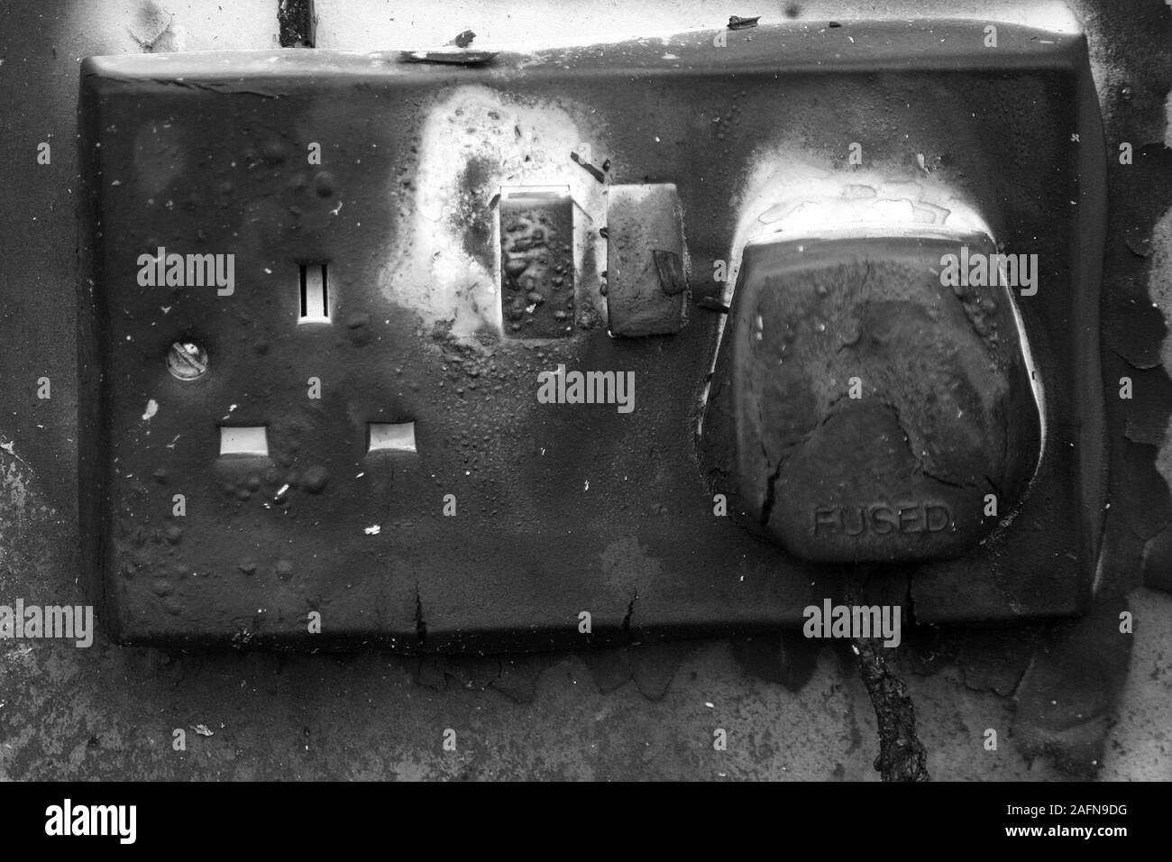 Christmas lights, electrical fire Stock Photo - Alamy