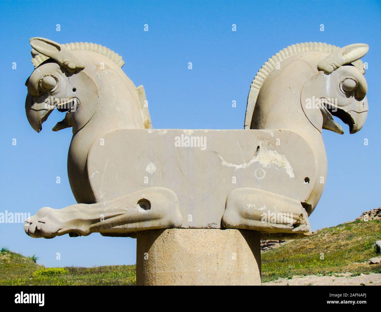 Beautiful Huma bird statues in Persepolis captured in Shiraz, Iran ...