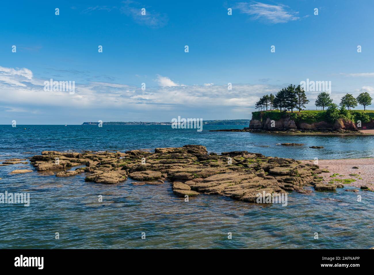 Corbyn Head, seen from the beach in Torquay, Torbay, England, UK Stock ...