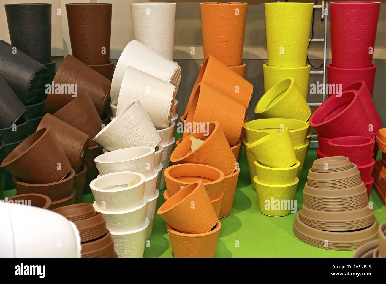 Terracotta Flower Pots in Various Colors Stock Photo - Alamy