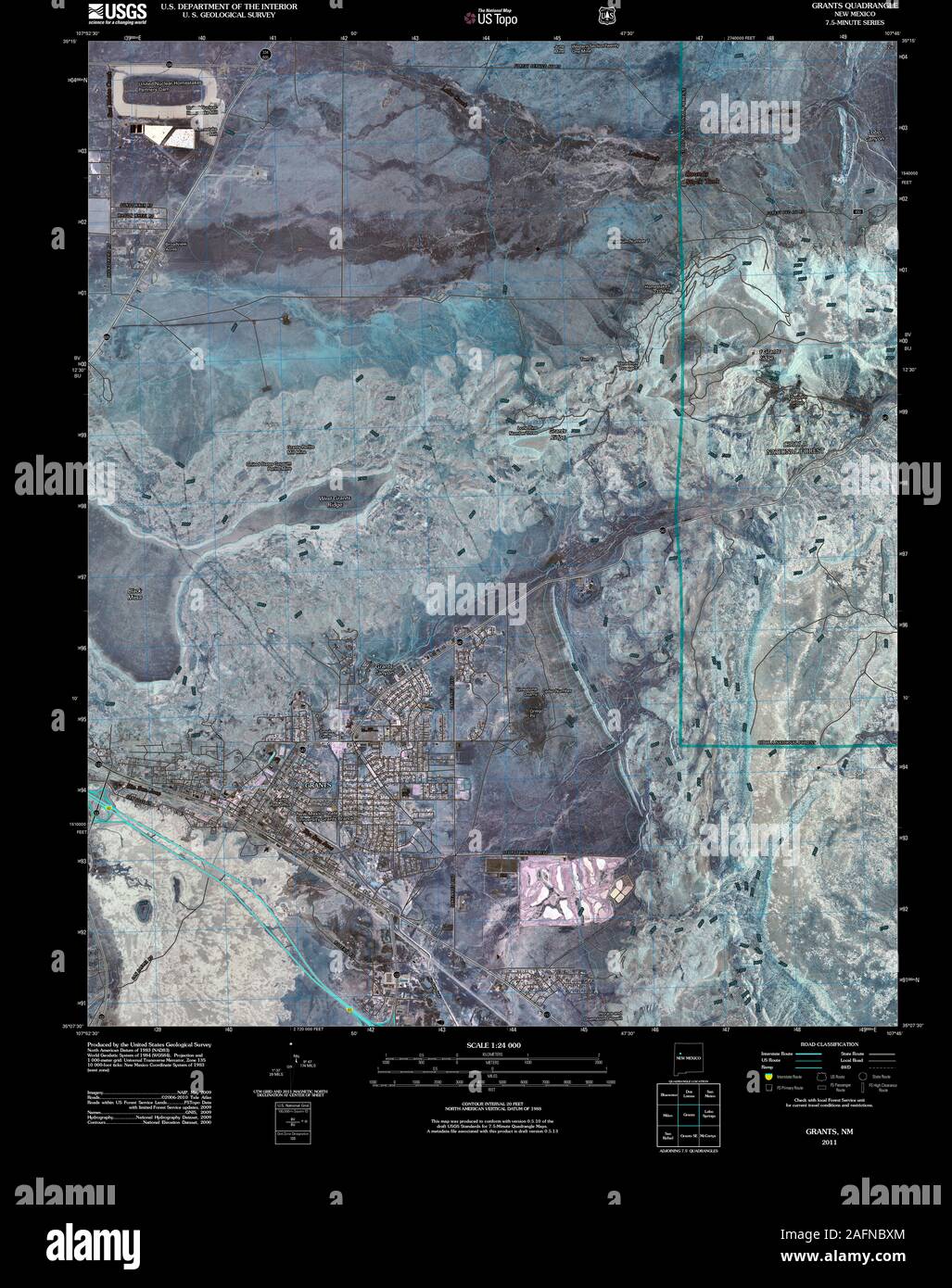Map of grants new mexico hi-res stock photography and images - Alamy
