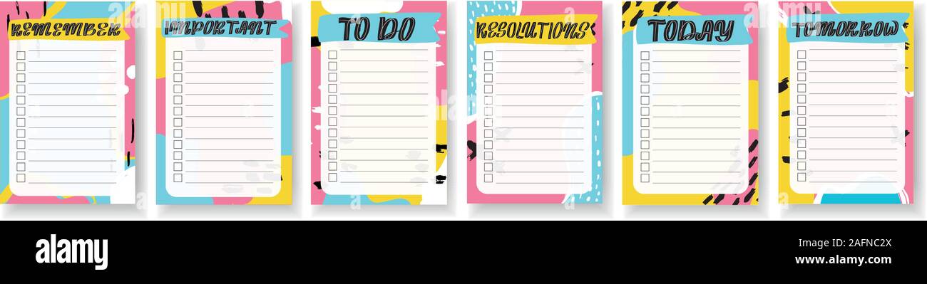 Organizer,planner with retro background and trendy lettering Stock ...