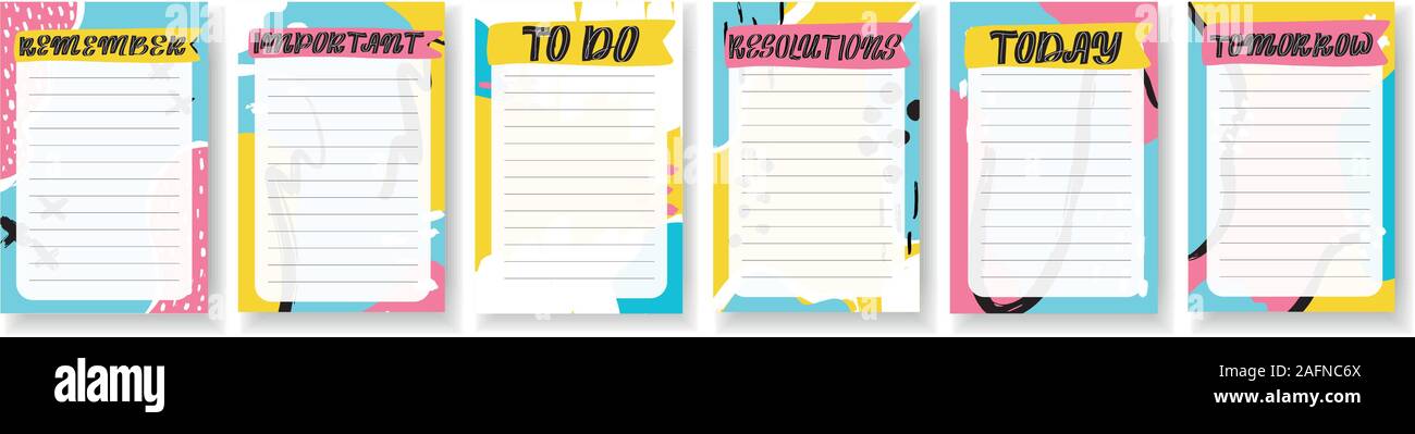 Organizer,planner with retro background and trendy lettering Stock ...