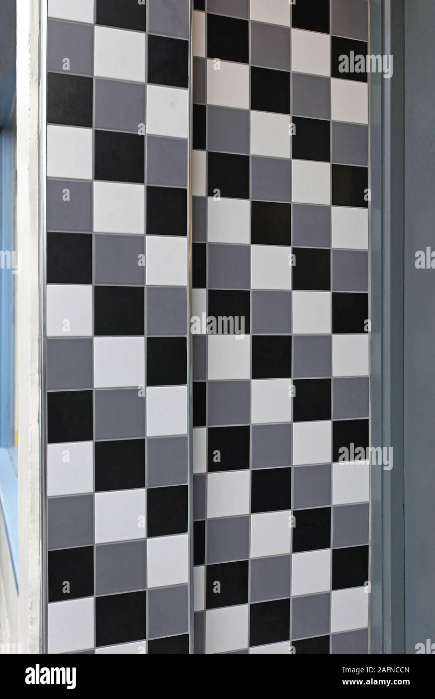 Grayscale Wall Tiles Black and White Stock Photo - Alamy