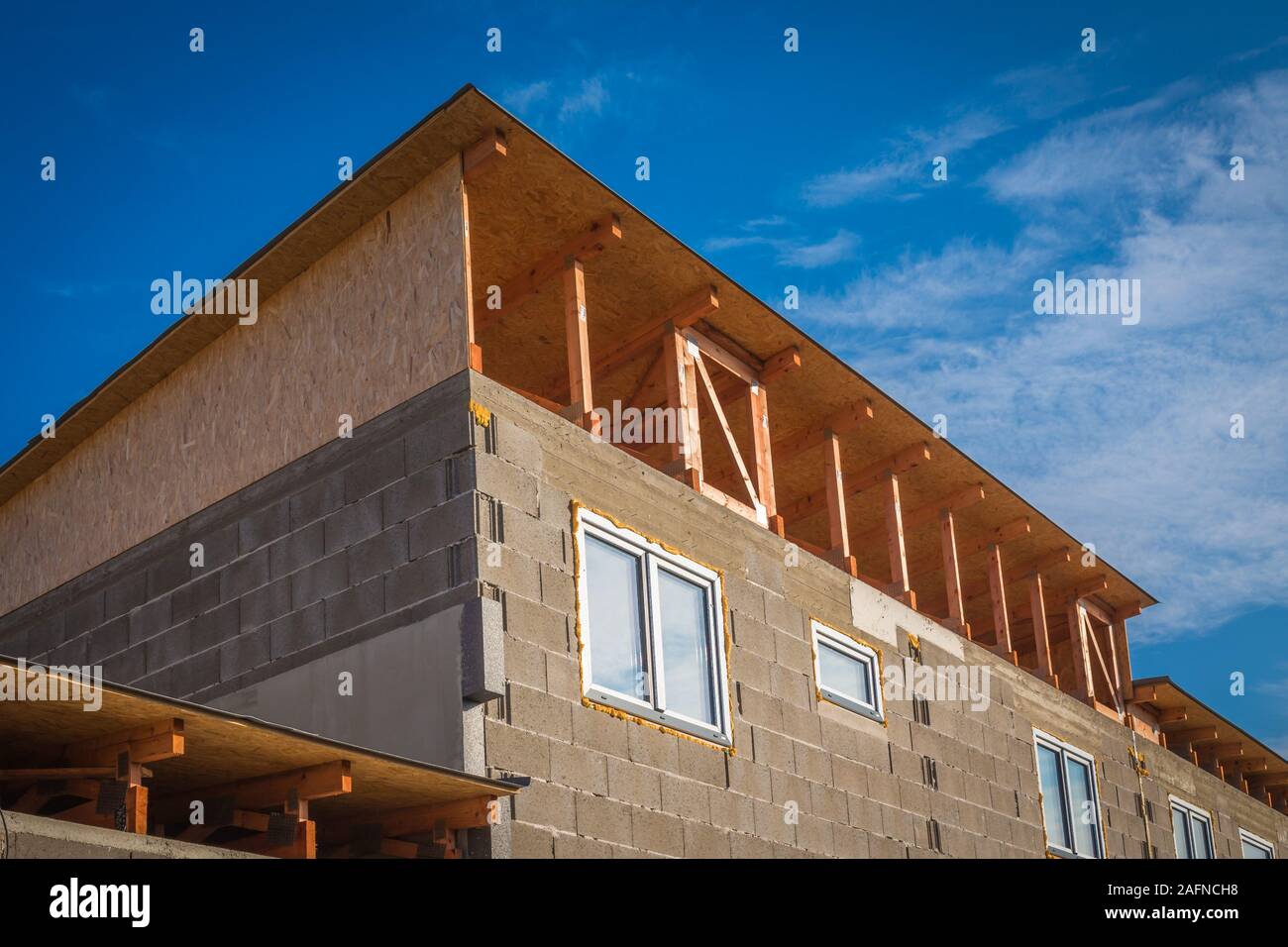 Wooden roof under construction hi-res stock photography and images - Alamy