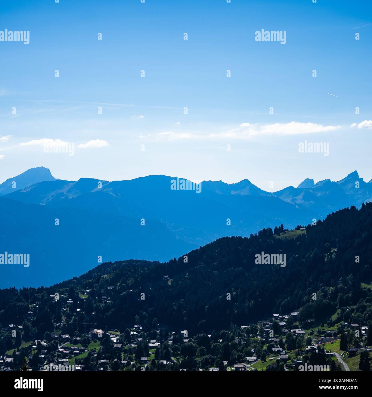 Beautiful mountainous view surrounded by a green scenery touching the ...