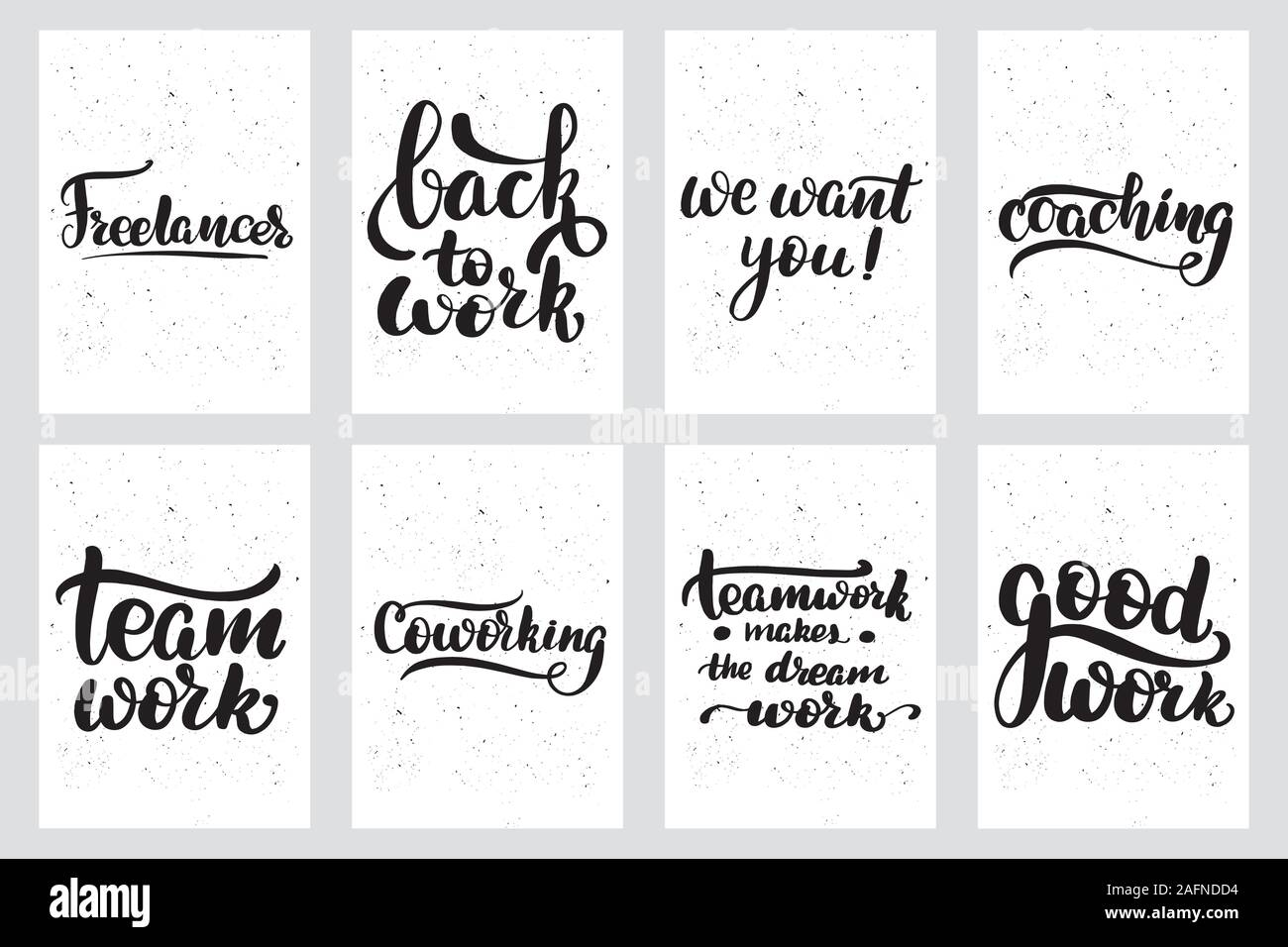 Work freelance hand drawn inspiration postcard typography Stock Vector ...