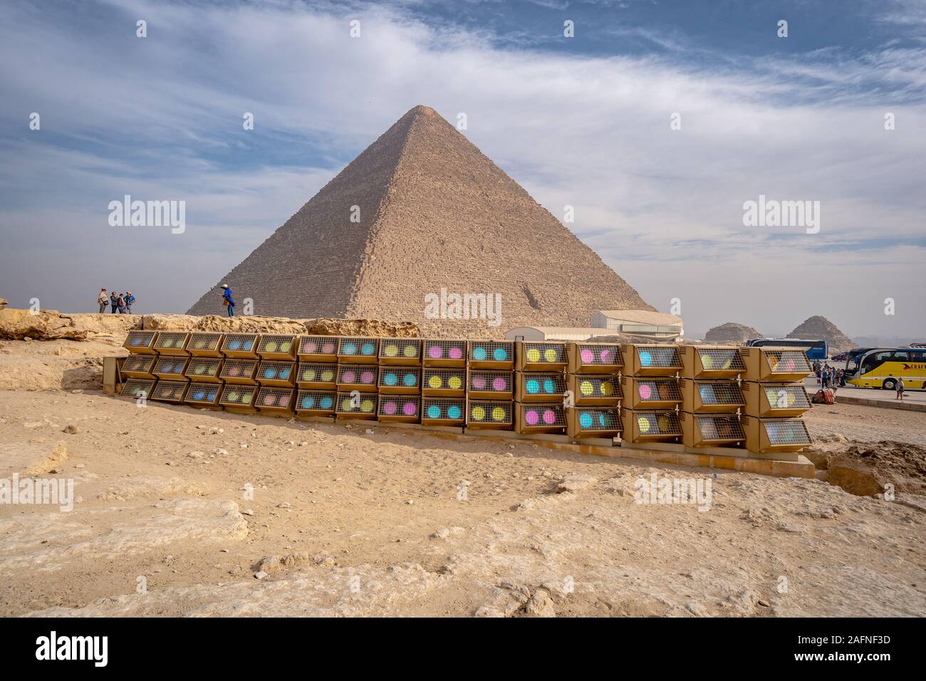 Giza, Egypt - Light show light at the pyramids Stock Photo - Alamy
