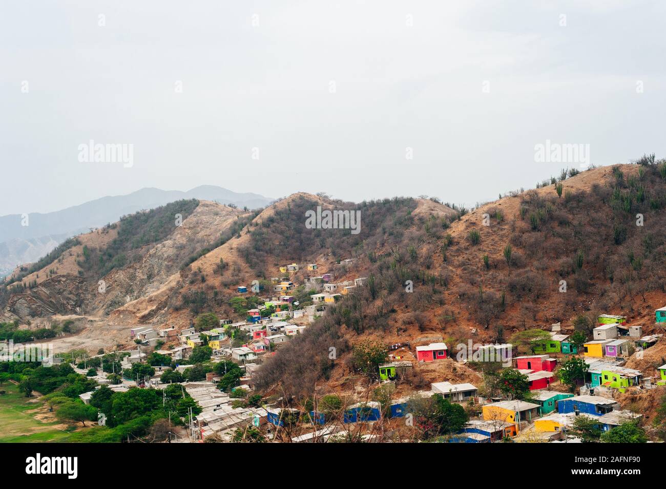 Dangerous and poor Favela in colombia. Caribian cost Stock Photo - Alamy