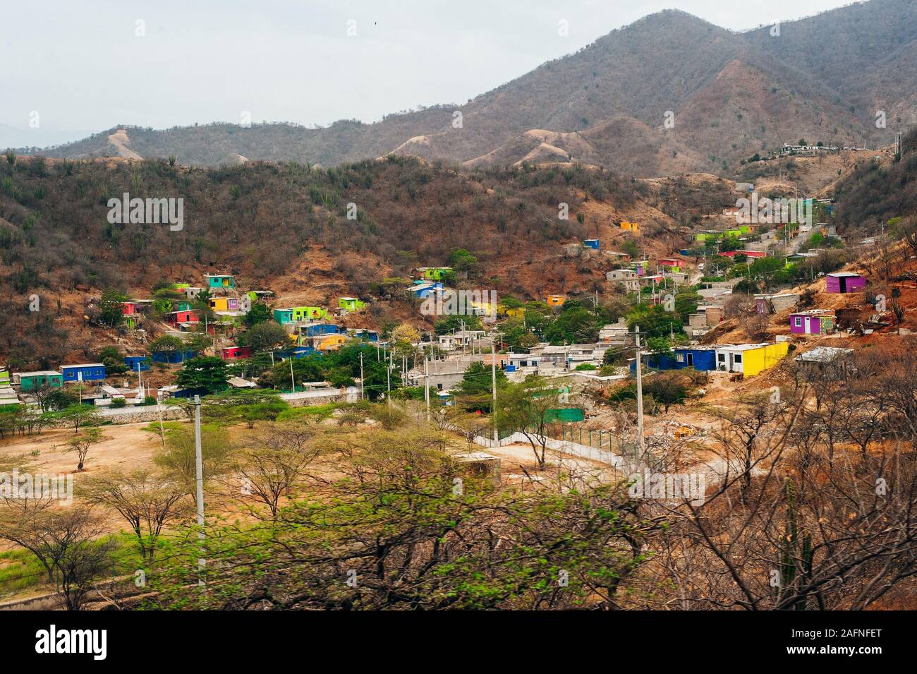 Dangerous and poor Favela in colombia. Caribian cost Stock Photo - Alamy