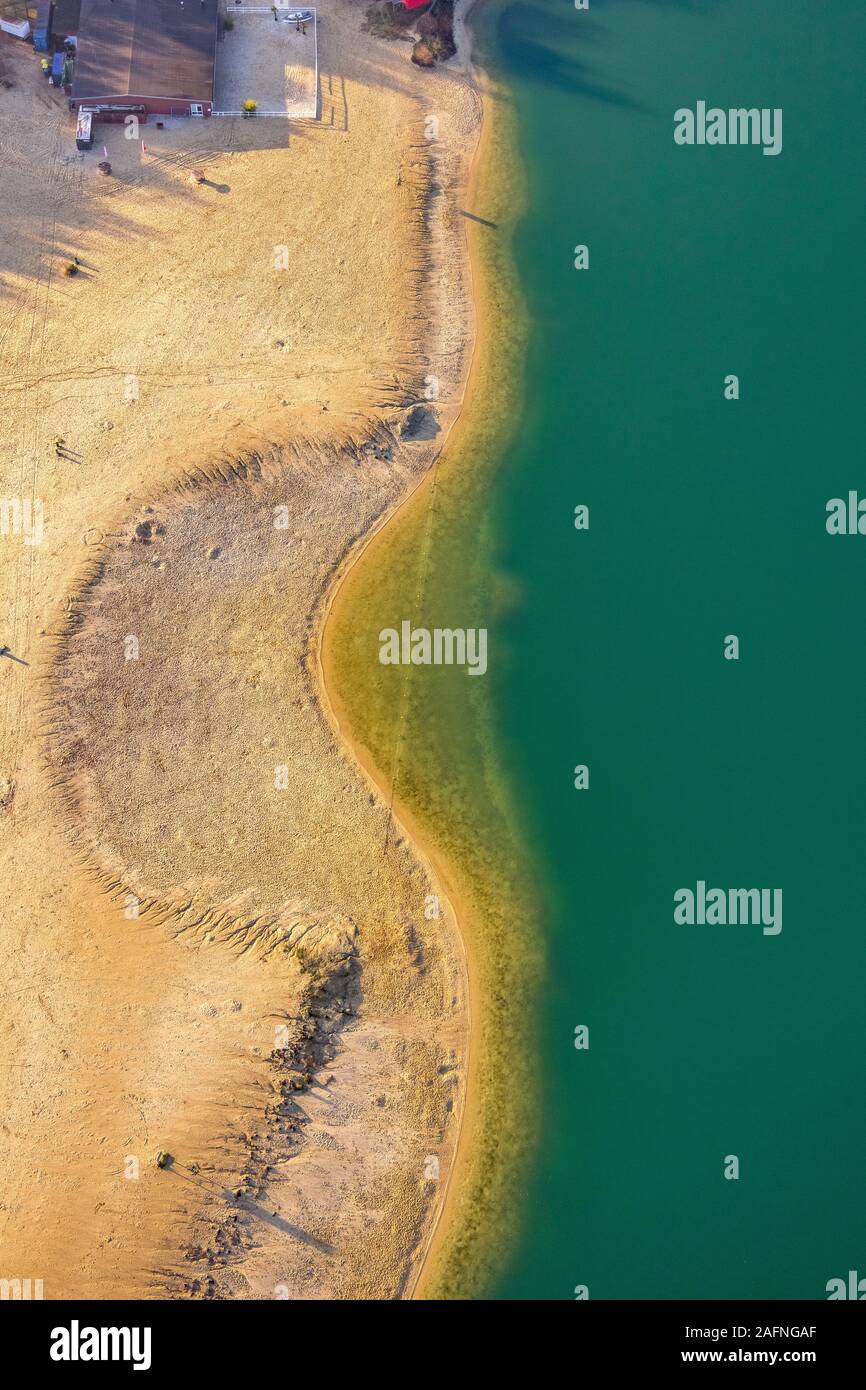 Aerial photo, Silbersee II with beach and forest, Parking, Haltern am ...