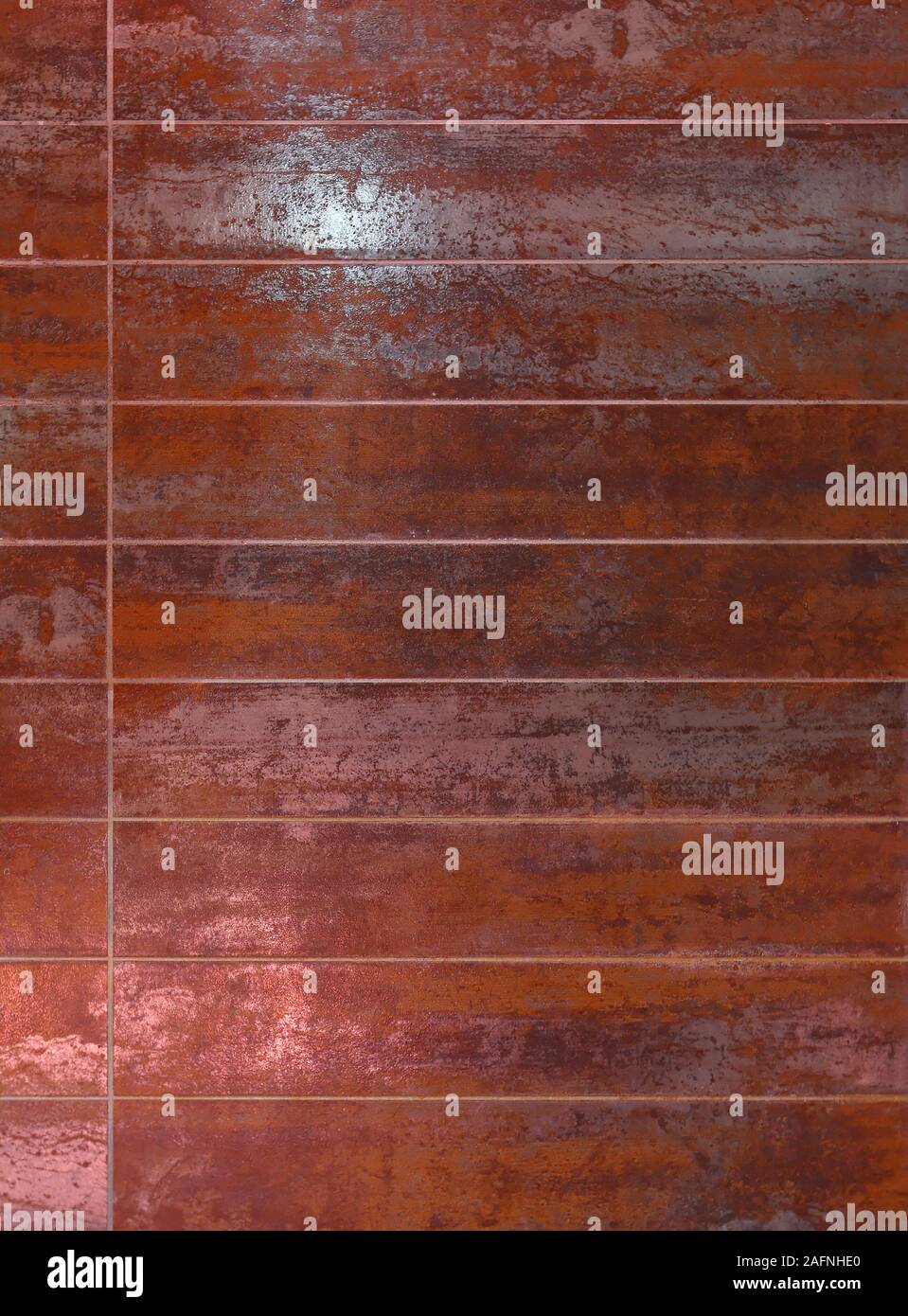 Contemporary Wall Tiles in Brown Rust Color Stock Photo - Alamy