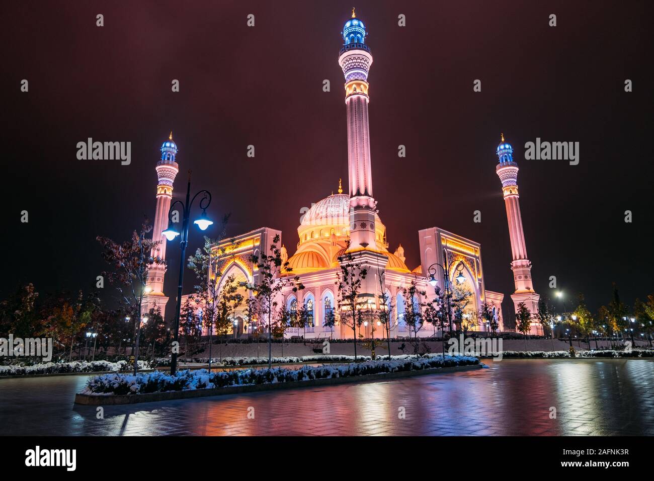 Prophet Muhammad mosque in Shali City, Chechnya, Russia. The largest ...
