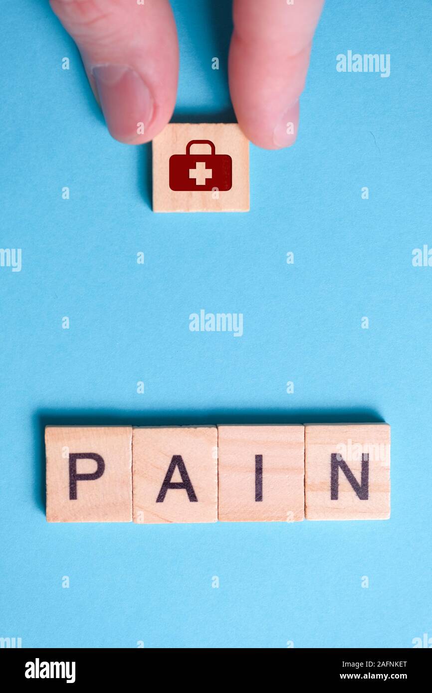 Pain concept wooden letters hi-res stock photography and images - Alamy