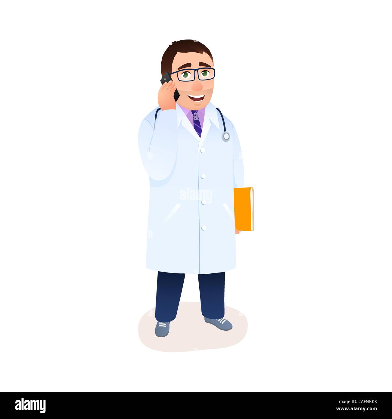 Caucasian doctor holding stethoscope Stock Vector Images - Alamy
