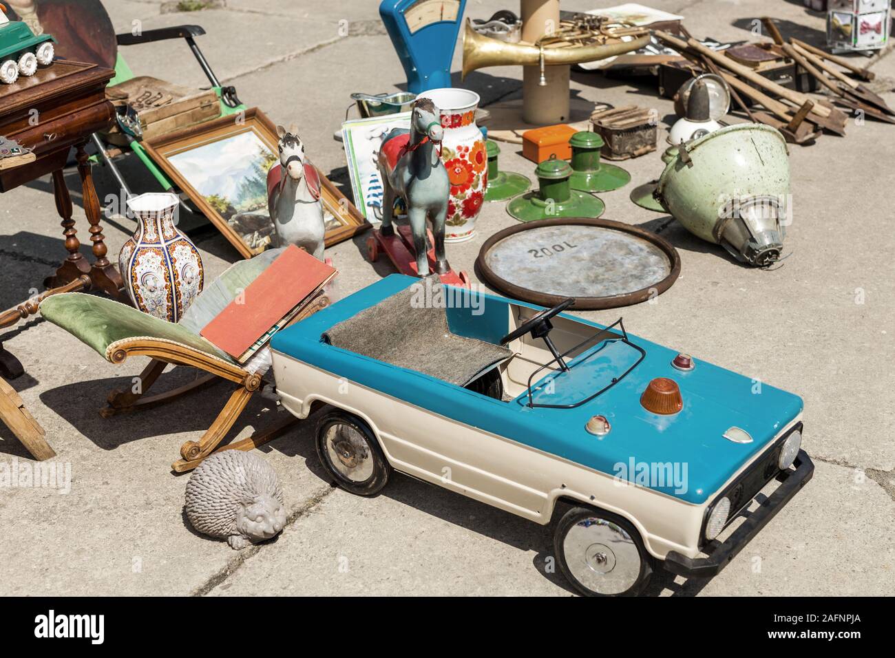 Retro children convertible ussr soviet toy car for sale at outdoor flea ...