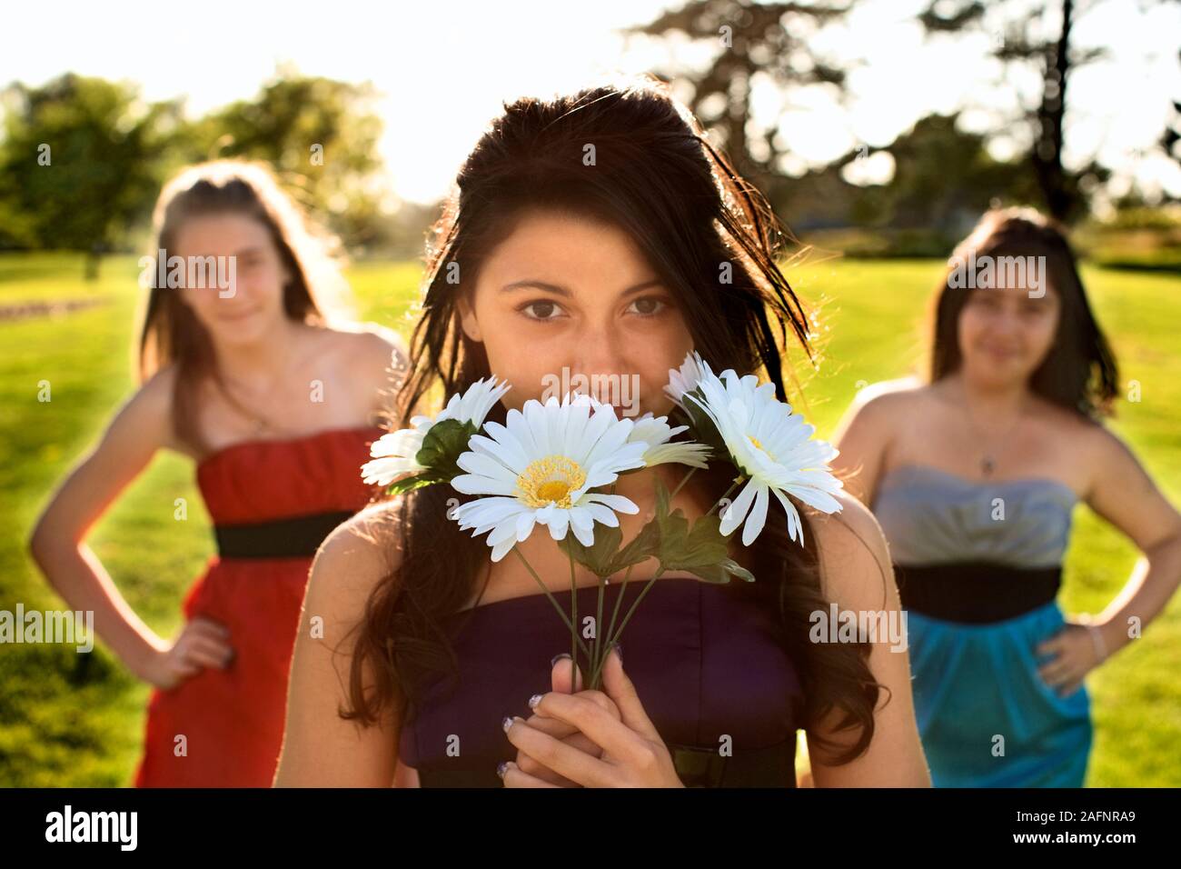Teenager friend brown hair girls only hi-res stock photography and ...