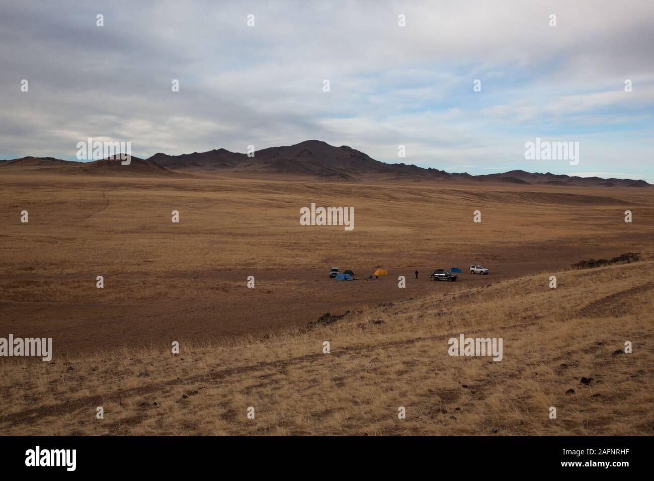 The landscape of the mongolian steppe Stock Photo - Alamy