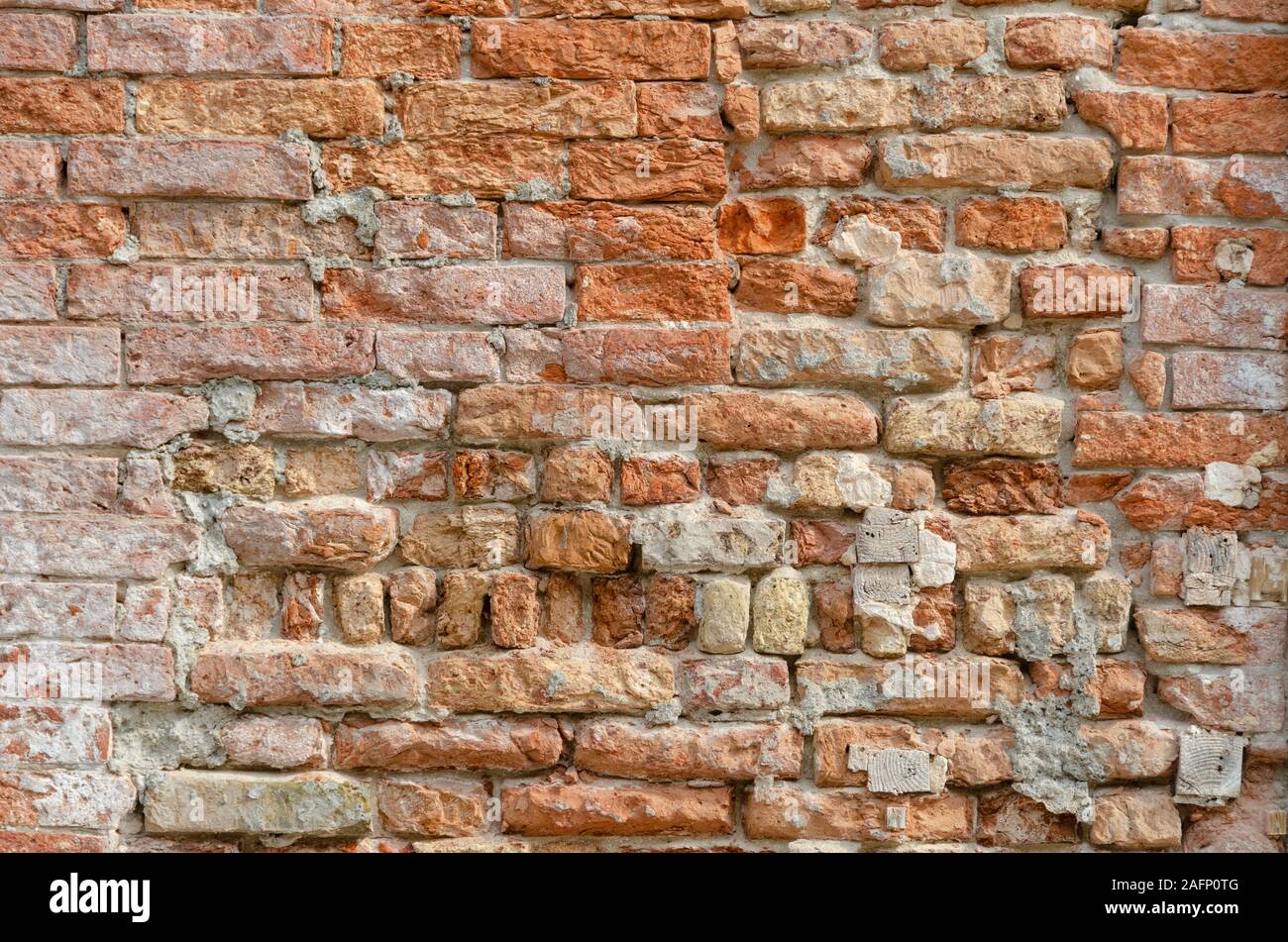 Old brick wall background from Venice, Italy Stock Photo - Alamy
