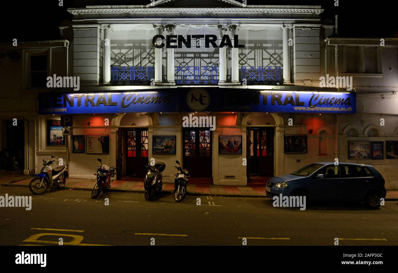 The Central cinema, formerly the Odeon, nicely lit up at night on Abbey ...