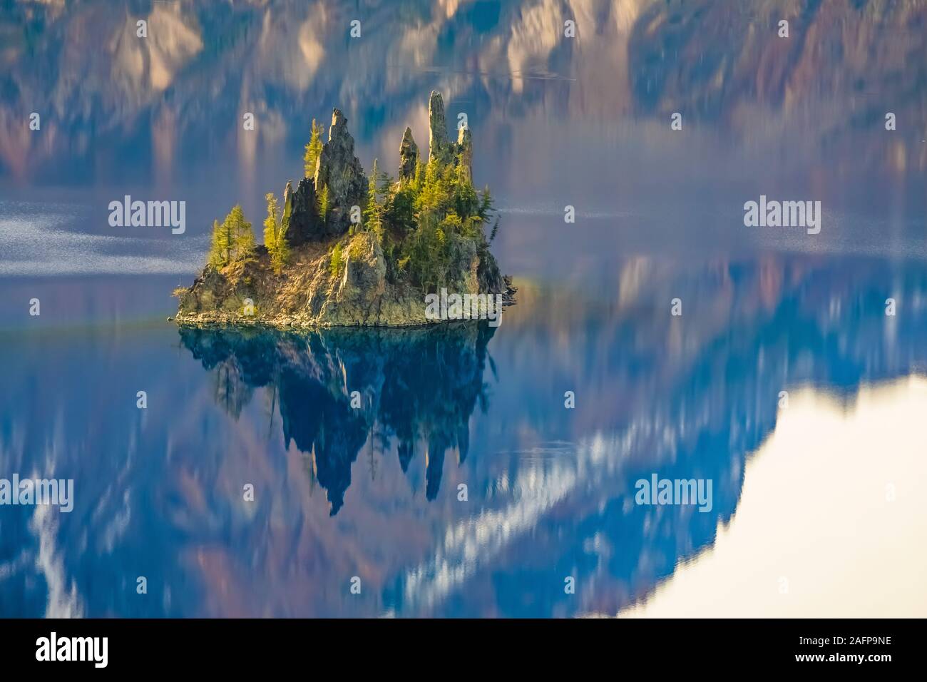 The Phantom Ship island in Crater Lake in Crater Lake National Park ...