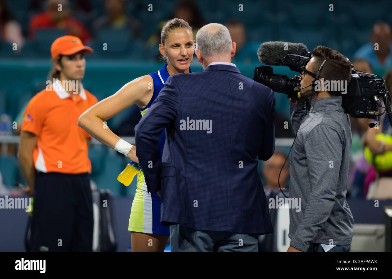 Karolina Pliskova of the Czech Republic after winning her quarter-final ...