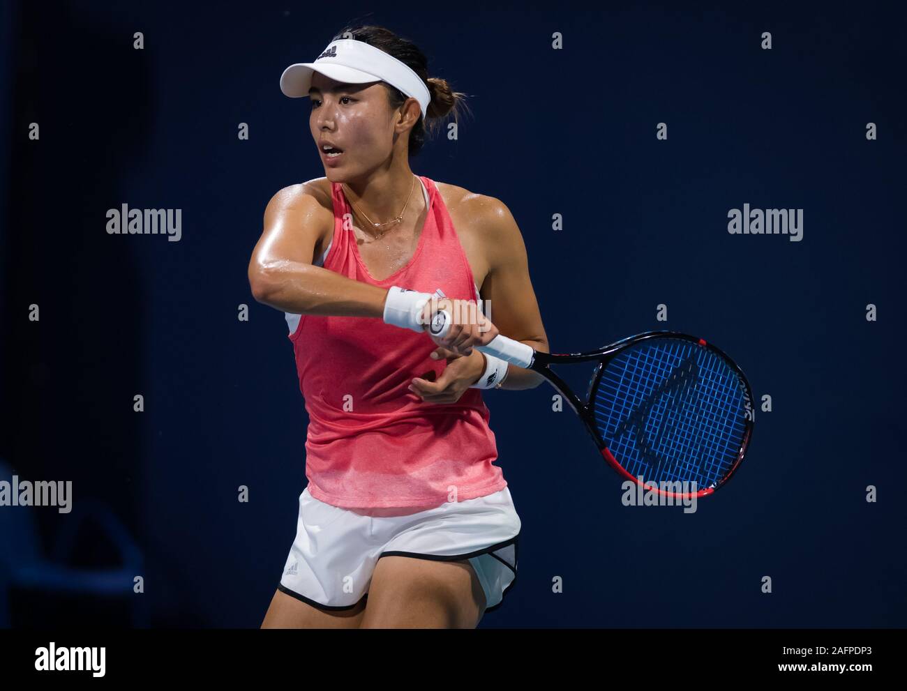 Qiang Wang of China in action during her fourth-round match at the 2019 ...