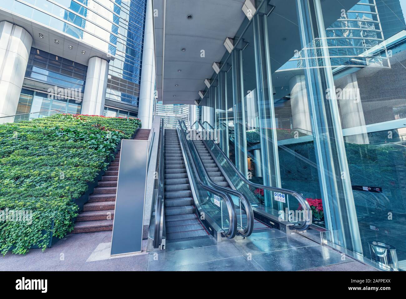 Empty moving escalator stairs Stock Photo - Alamy