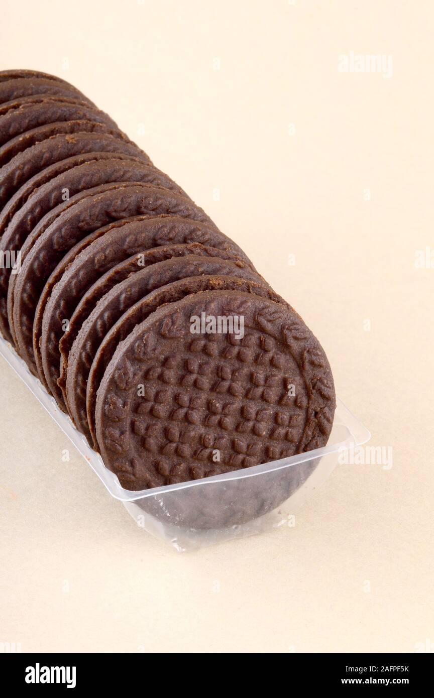 Stacked crispy chocolate wafer cookies hi-res stock photography and ...