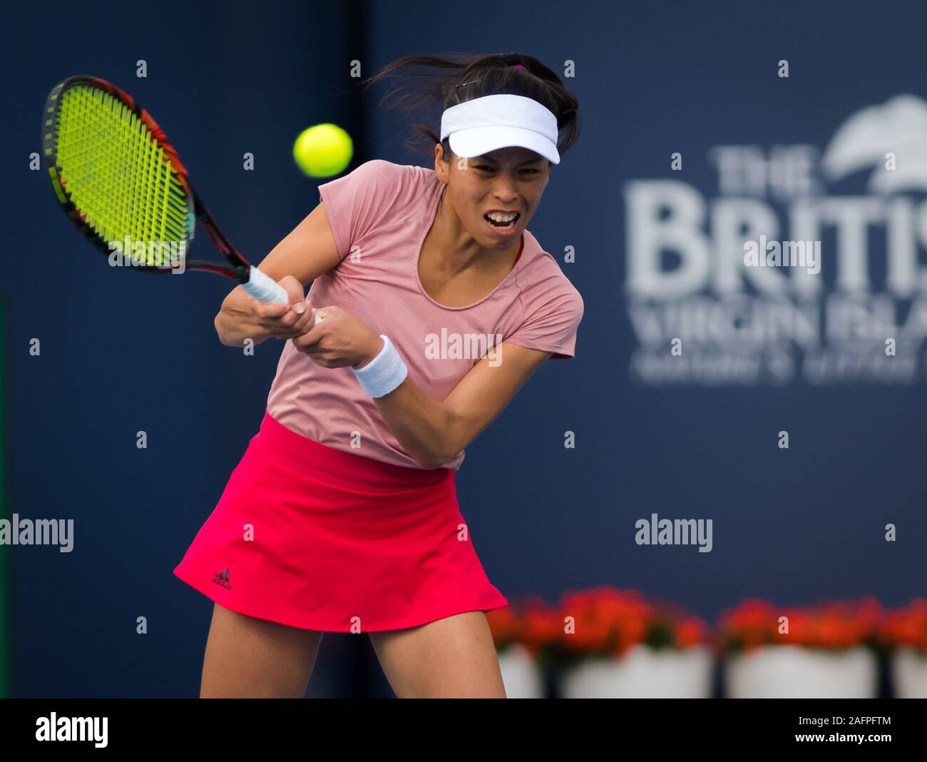 Su-Wei Hiseh of Chinese Taipeh in action during her third-round match ...