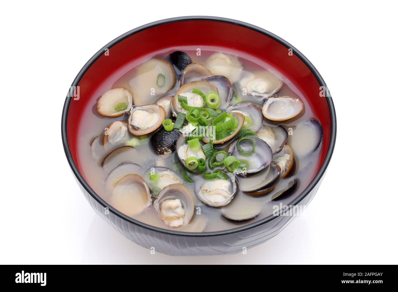 Japanese food, Miso soup of shijimi in a bowl Stock Photo - Alamy