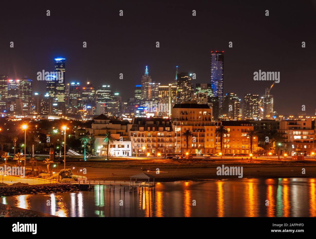 Melbourne, Australia - December 18, 2009: Port Melbourne beach area and ...