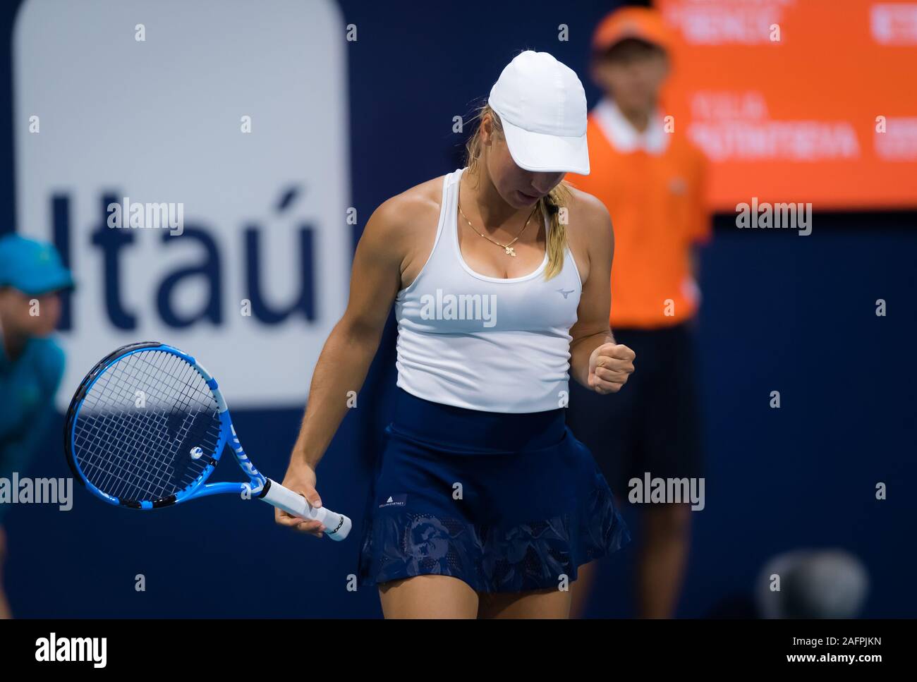Yulia Putintseva of Kazhakstan in action during the second-round at the ...