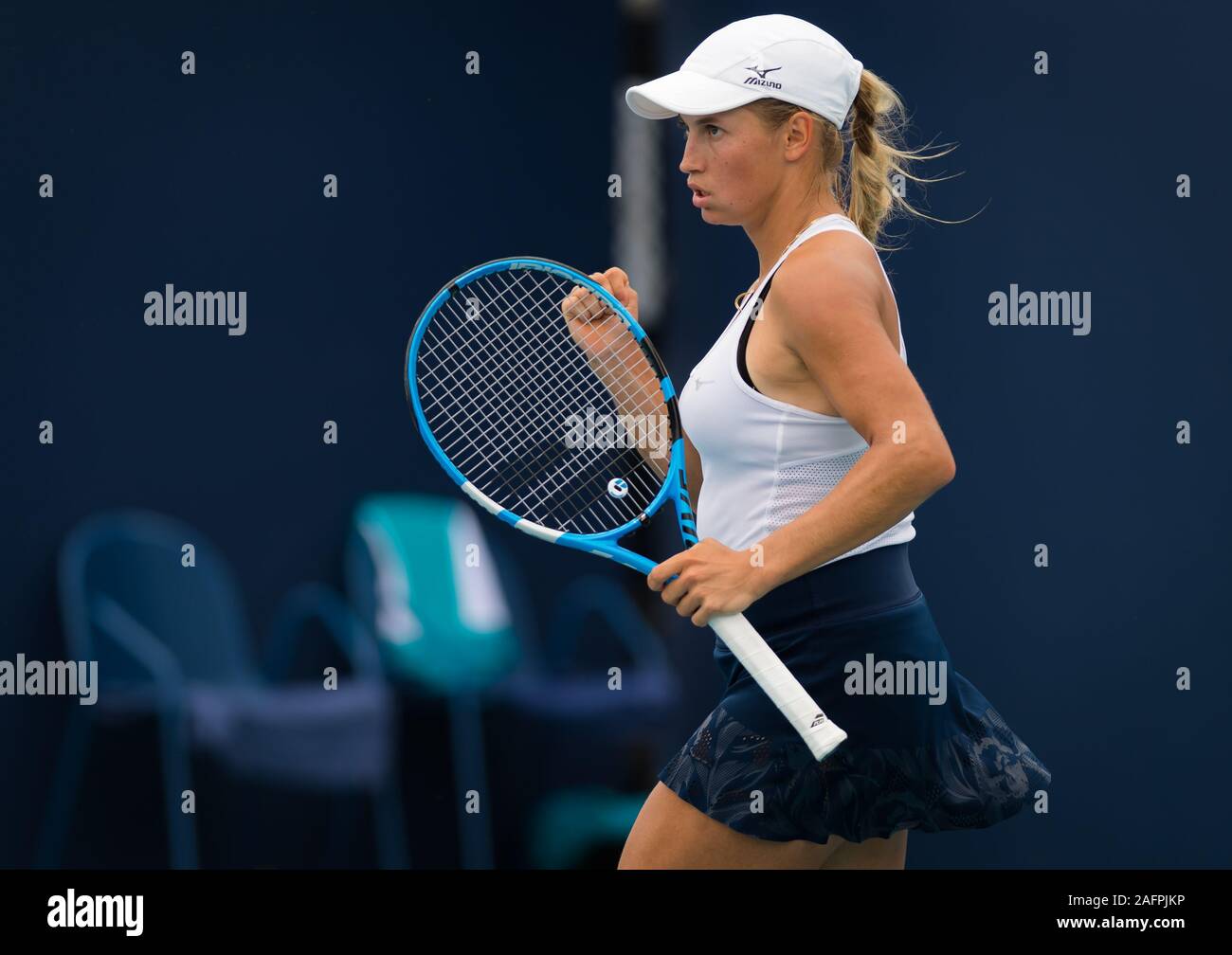Yulia Putintseva of Kazakhstan in action during her third-round match ...