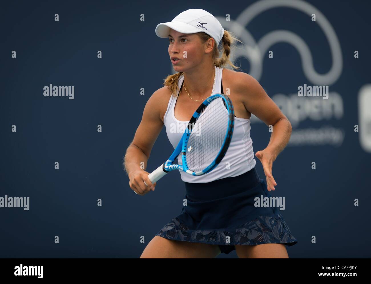 Yulia Putintseva of Kazakhstan in action during her third-round match ...