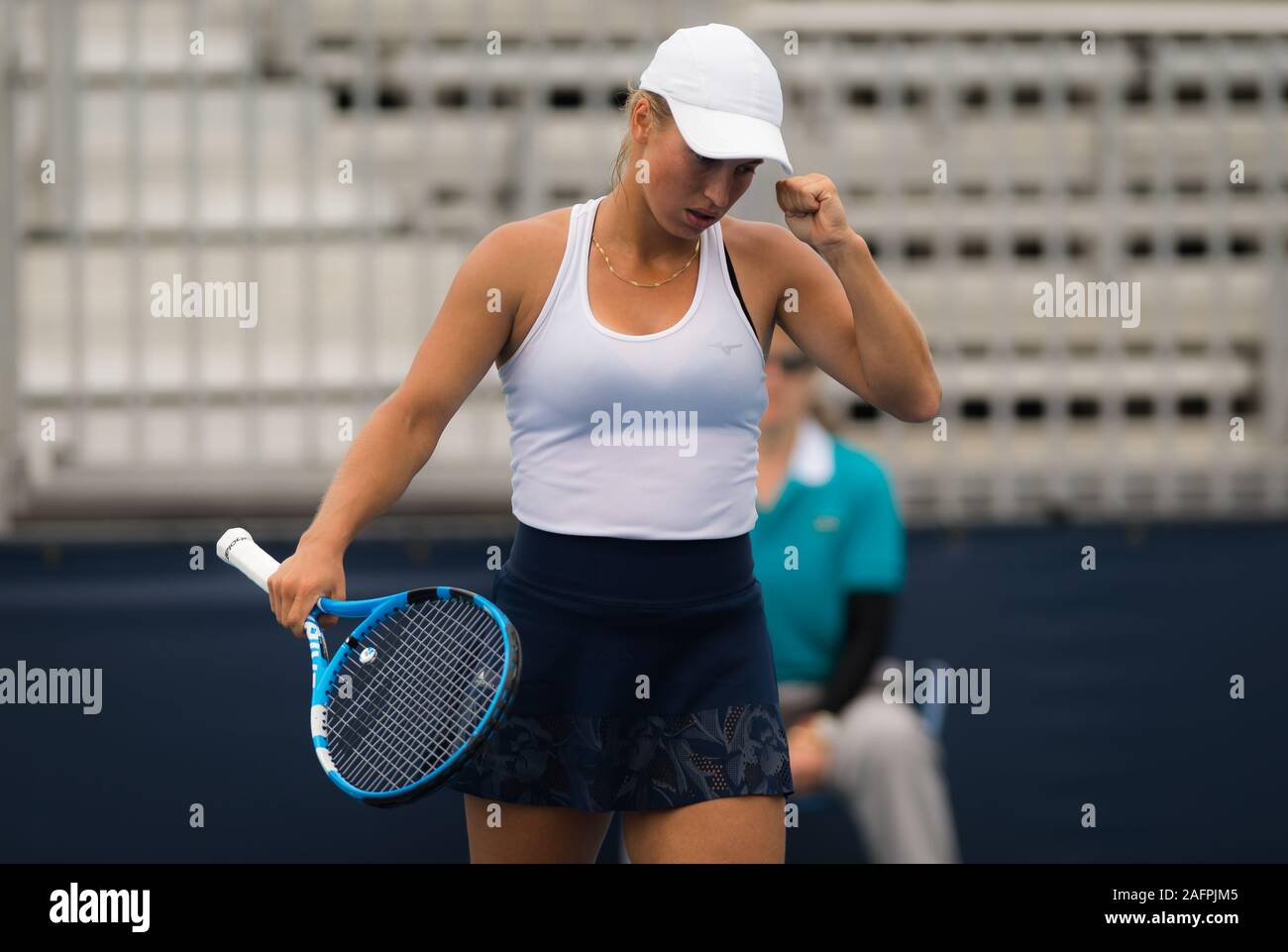 Yulia Putintseva of Kazakhstan in action during her third-round match ...