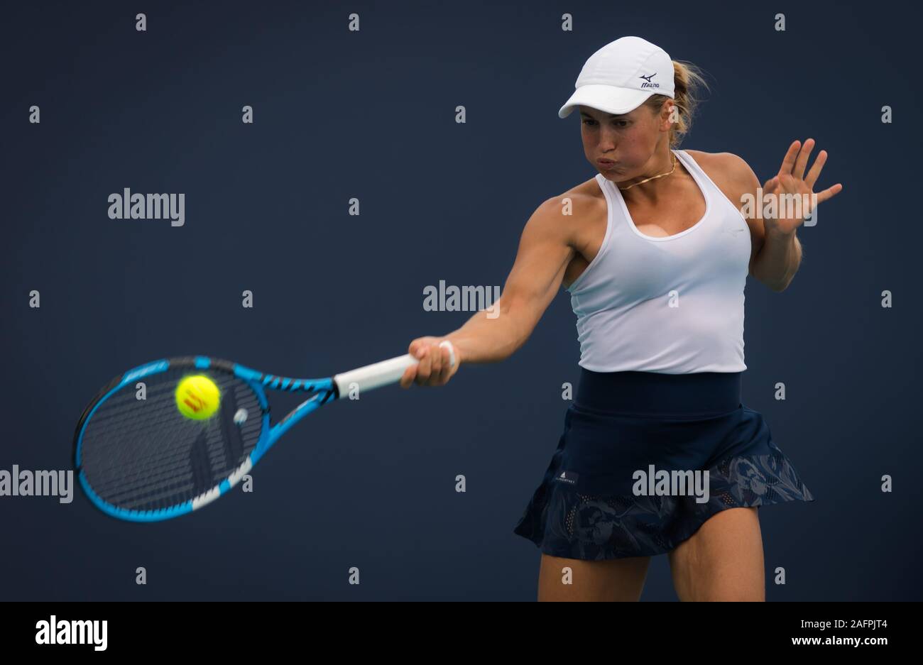 Yulia Putintseva of Kazakhstan in action during her third-round match ...