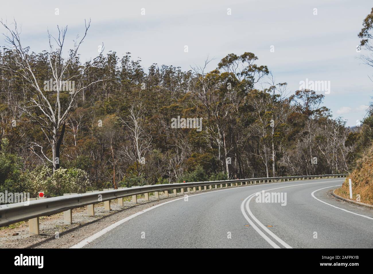 Australian countryside road trip view from the car with empty road and ...