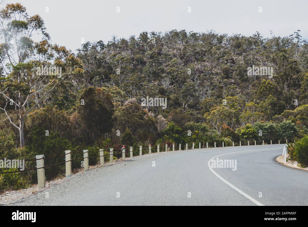 Australian countryside road trip view from the car with empty road and ...